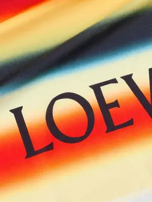 Loewe X Paula's Ibiza Logo Striped Cotton Pareo