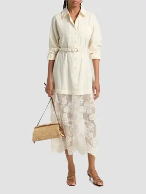 Cami Nyc Niveen Cotton & Lace Midi-dress