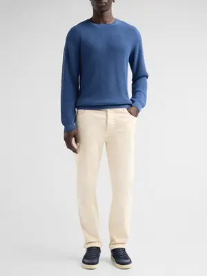 SAKS FIFTH AVENUE Gart Dyed Double Seed Rib-knit Crewneck Sweater