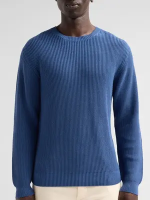 SAKS FIFTH AVENUE Gart Dyed Double Seed Rib-knit Crewneck Sweater