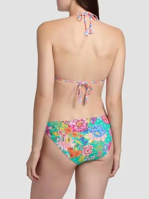 Johnny Was Print String Bikini Top