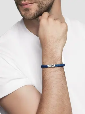David Yurman Chevron Rubber Bracelet - Blue