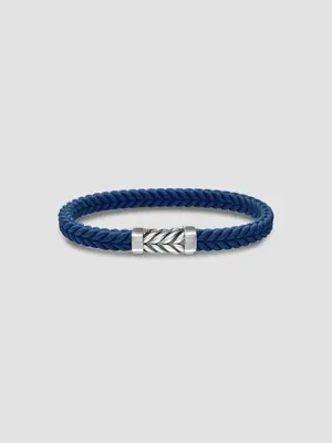 David Yurman Chevron Rubber Bracelet - Blue