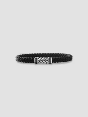 David Yurman Chevron Rubber Bracelet - Silver