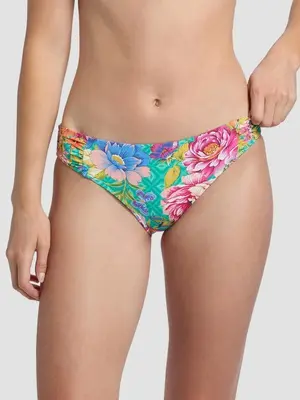 Johnny Was Print Ruched Hipster Bikini Bottom