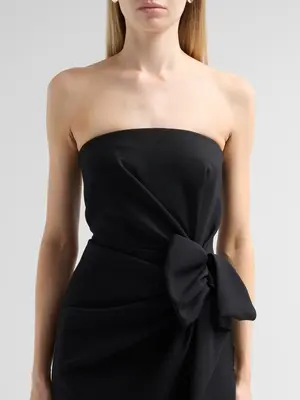 Michael Kors Wool Broadcloth Origami Strapless Gown