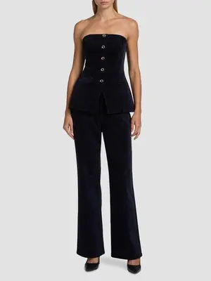 Cami Nyc Iman Cotton Corduroy Strapless Top