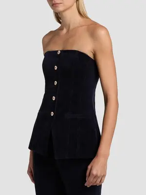 Cami Nyc Iman Cotton Corduroy Strapless Top