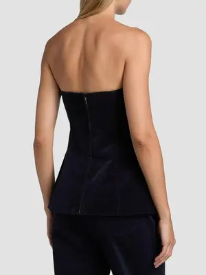 Cami Nyc Iman Cotton Corduroy Strapless Top