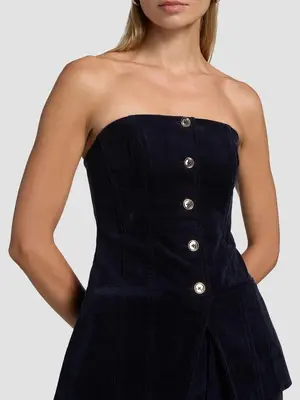 Cami Nyc Iman Cotton Corduroy Strapless Top