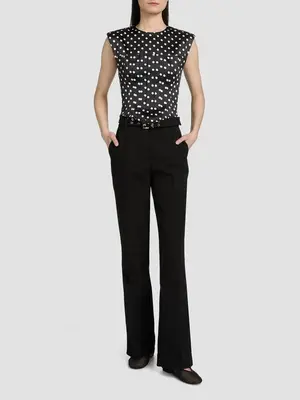 GANNI Bonded Crepe Belted Pants