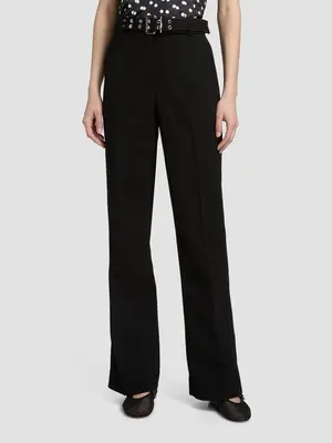GANNI Bonded Crepe Belted Pants