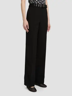 GANNI Bonded Crepe Belted Pants