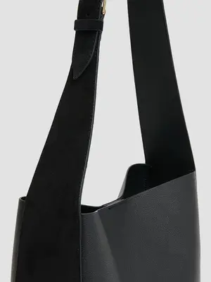 MANSUR GAVRIEL Leather & Suede Box Tote Bag - Black