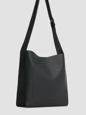 MANSUR GAVRIEL Leather & Suede Box Tote Bag - Black