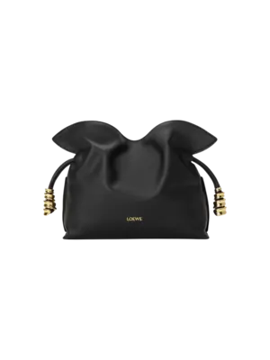 Loewe Coil Flaco Mini Leather Clutch - Black