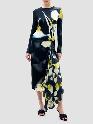 Silvia Tcherassi Ananya Printed Draped Midi Dress