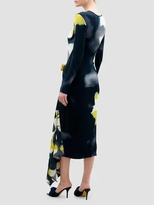 Silvia Tcherassi Ananya Printed Draped Midi Dress