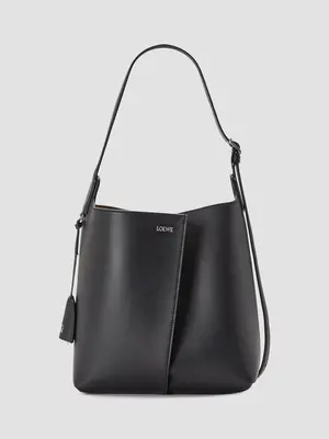 Loewe Bilbao Medium Leather Bucket Bag - Black