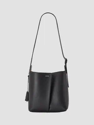 Loewe Bilbao Medium Leather Bucket Bag - Black