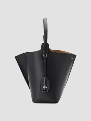 Loewe Bilbao Medium Leather Bucket Bag - Black