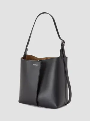 Loewe Bilbao Medium Leather Bucket Bag - Black