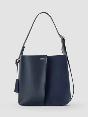 Loewe Bilbao Medium Leather Bucket Bag - Deep Navy
