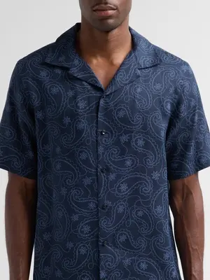 SAKS FIFTH AVENUE Collection Flower Cotton Camp Shirt
