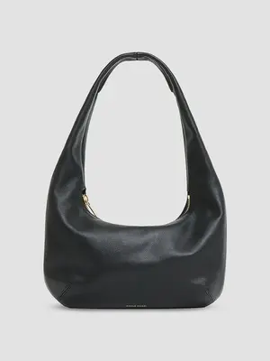 MANSUR GAVRIEL Embossed Logo Leather Shoulder Bag - Black