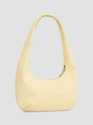 MANSUR GAVRIEL Embossed Logo Leather Shoulder Bag - Crema