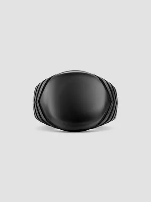 David Yurman Chevron Signet Ring In Titanium, 18mm