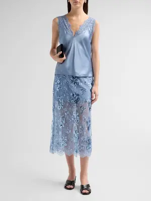 Cami Nyc Ola Lace Trim Satin Camisole