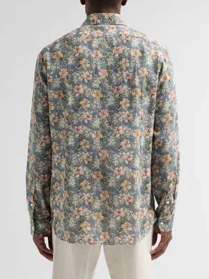 SAKS FIFTH AVENUE Collection Flower Linen Shirt