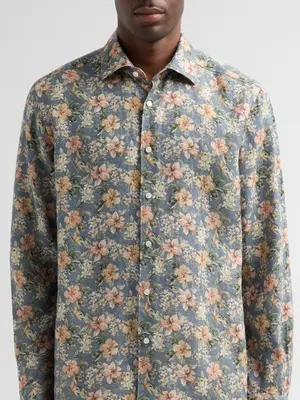 SAKS FIFTH AVENUE Collection Flower Linen Shirt