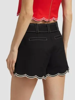 Ramy Brook Violeta Cotton-blend Belted Shorts - Black