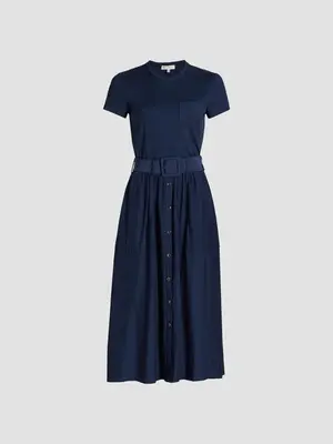 Ramy Brook Sylvie Belted Midi-dress - Spring Navy