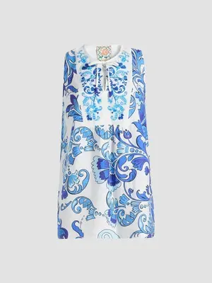 Johnny Was Linen Printed Tank Tunic - Naidda