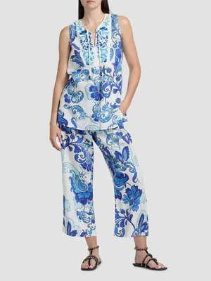 Johnny Was Linen Printed Tank Tunic