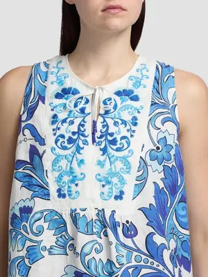 Johnny Was Linen Printed Tank Tunic