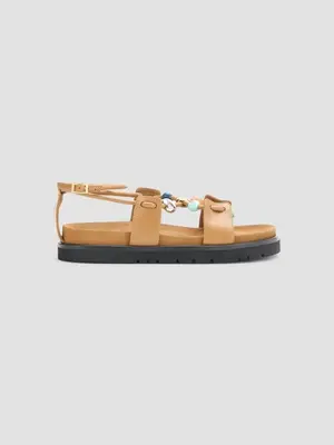 Loewe X Paula's Ibiza Pebble Beads Fussbett Leather Sandals
