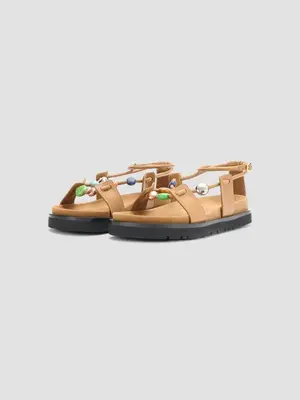 Loewe X Paula's Ibiza Pebble Beads Fussbett Leather Sandals