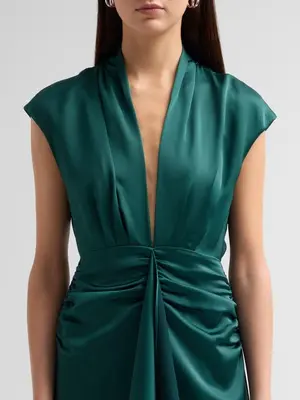 Ramy Brook Catrin Waterfall Hi-low Gown - Deep Emerald