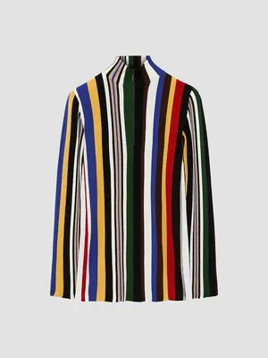 Loewe Striped Slim Zip-front Top - Red Multi