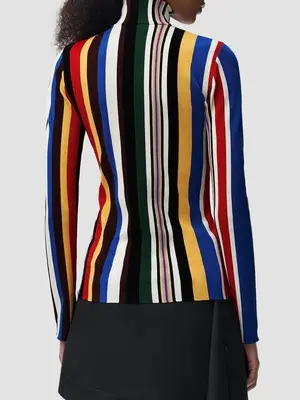 Loewe Striped Slim Zip-front Top - Red Multi