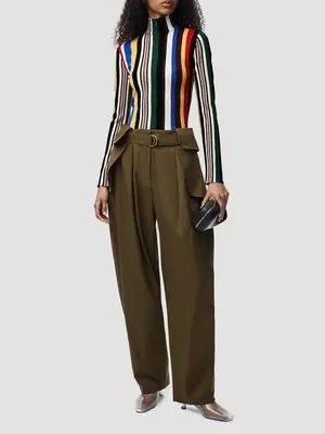 Loewe Striped Slim Zip-front Top - Red Multi