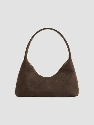 MANSUR GAVRIEL Candy Ostrich-embossed Suede Baguette Bag