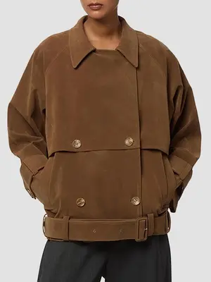 Apparis Gaia Faux Suede Short Trench Coat