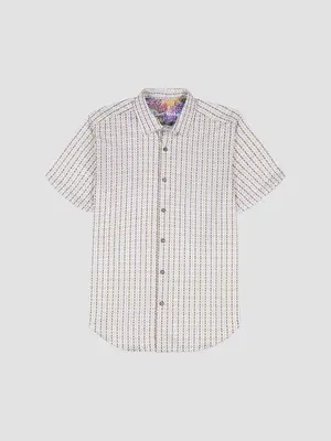 Robert Graham Abbotswell Geometric Stretch-cotton Short-sleeve Shirt - Multi