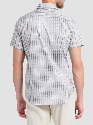 Robert Graham Abbotswell Geometric Stretch-cotton Short-sleeve Shirt
