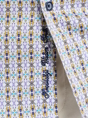 Robert Graham Abbotswell Geometric Stretch-cotton Short-sleeve Shirt